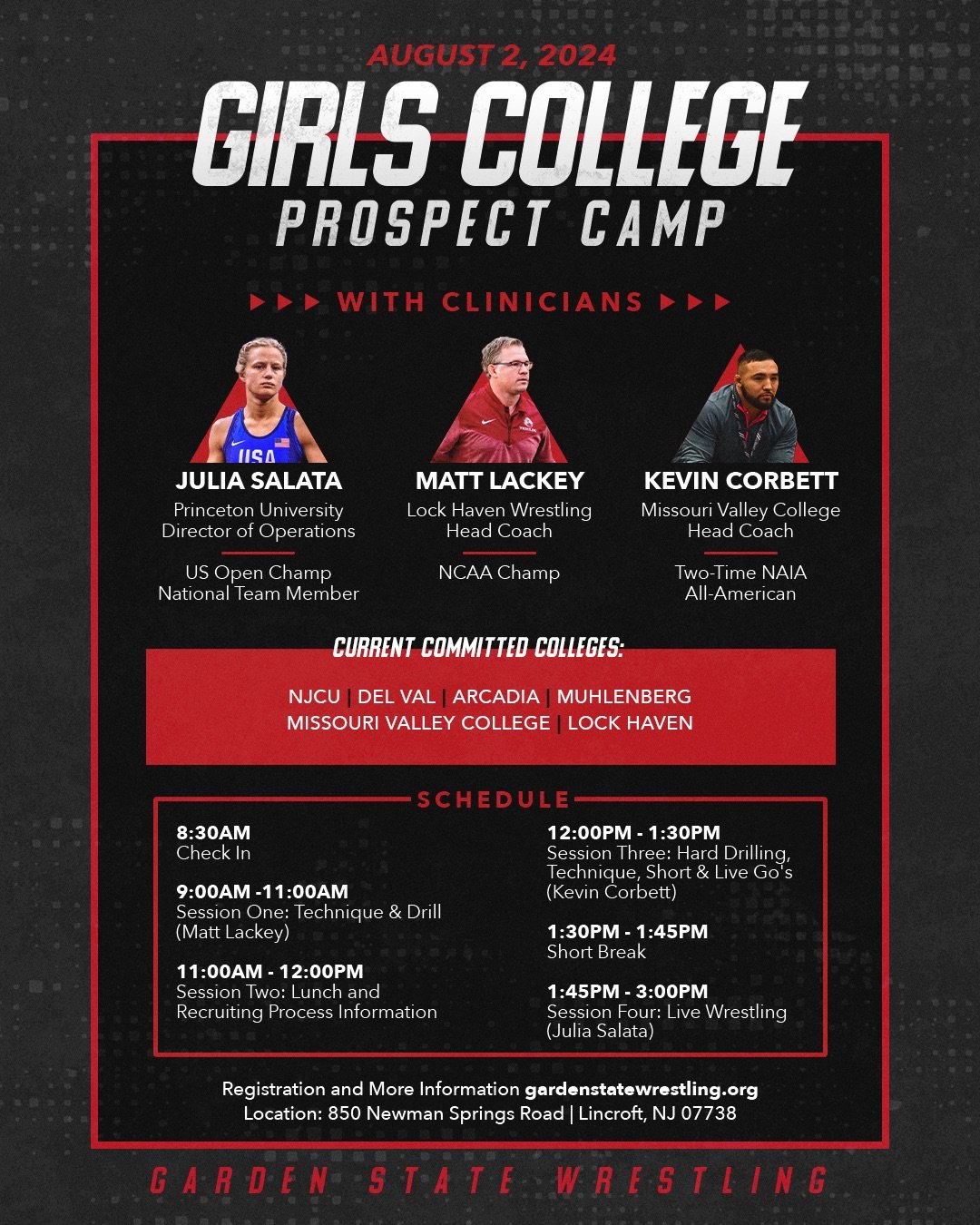 College Prospect Camp Girls | Garden State Wrestling